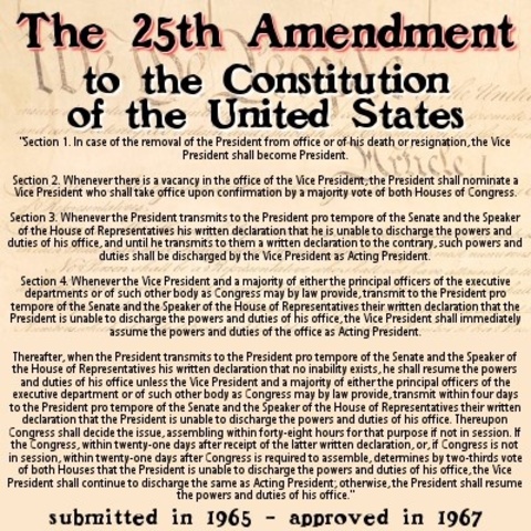 Understanding the 25th Amendment: Processes and Procedures for ...